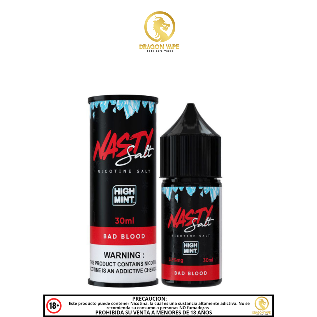 Nic salt bad blood high mint | Nasty | Sales | Dragon | Grosellas ...