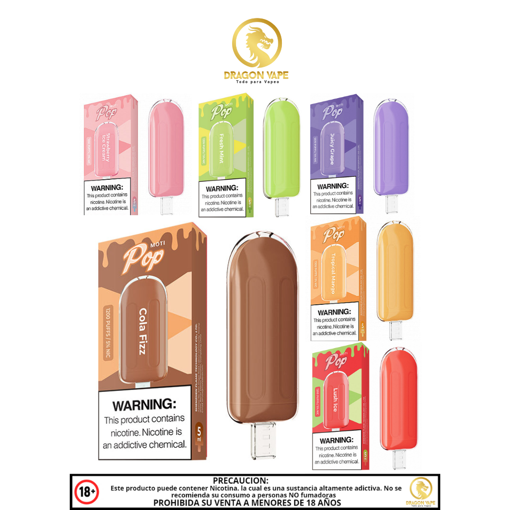 MOTI | Pop Juicy Grape | Vape desechable | 5% -50mg | descartable ...